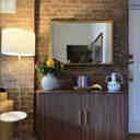 Ebern Designs 47" Sideboard Buffer Cabinet with Fluted Slide Doors, Tambour Storage Cabinet with ...